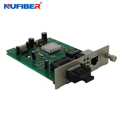 Card Type 10 100 1000M Media Converter , Dual Fiber Tx To Fx Converter