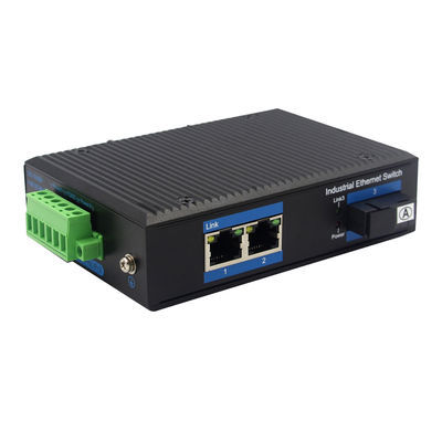 Fiber To 2 UTP Port Unmanaged Industrial Ethernet Switch