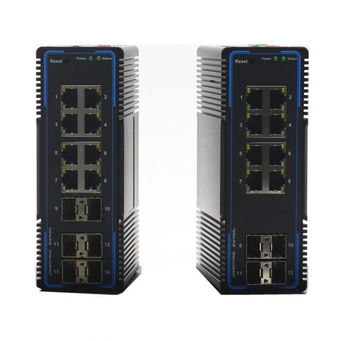 10/100/1000M Managed Industrial SFP Switch 8 UTP Port SNMP / Telnet ...