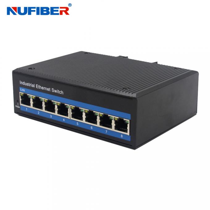 8 Port Rj45 UTP Unmanaged Industrial Switch 10Mbps 100Mbps Auto Negotiation